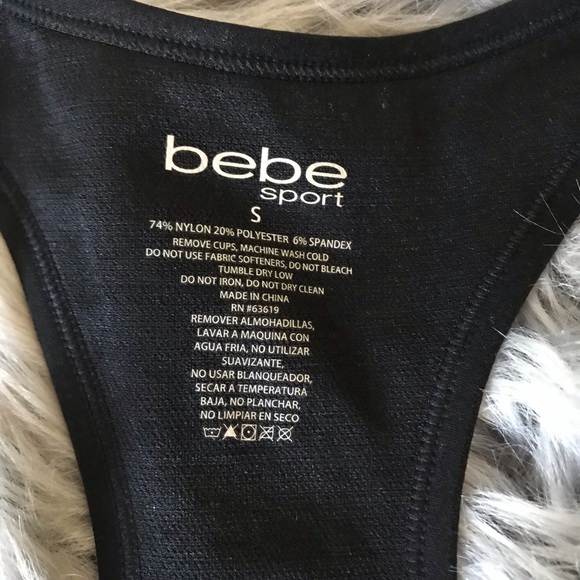 bebe | Intimates & Sleepwear | Bebe Blackgrey Sports Bra With Bebe ...